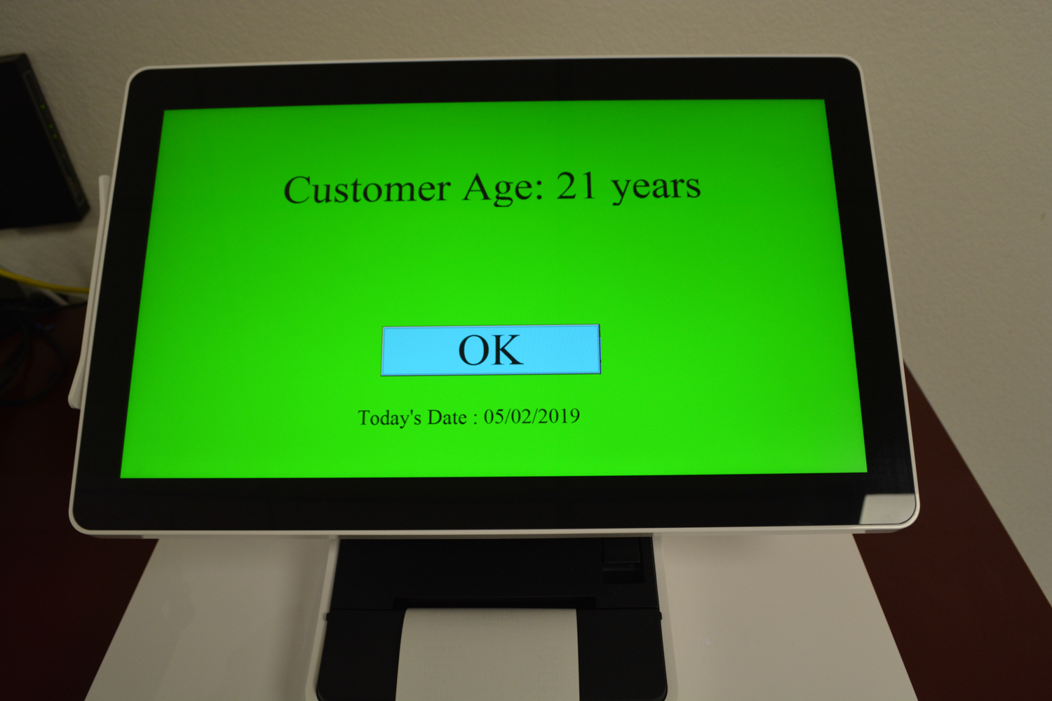 Age Verification - TigerPOS